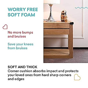 Soft Table Corner Protectors for Baby Safety - Pre-Taped Furniture Edge Guards to Child Proof and Prevent Head & Knee Injuries, 8 Pack, (Black)