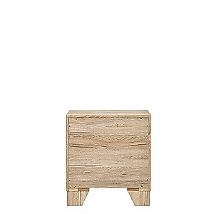Gualiy Solid Wood Nightstand with 2 Drawers, Natural Bedside End Table, Easy Assembly