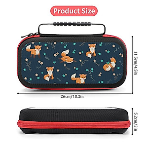 AoHanan Little Fox Butterfly And Flowers Switch Carrying Case Compatible with Switch Game Case with 20 Games Cartridges Hard Shell Travel Protection Case for Console & Accessories
