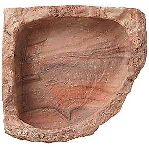 Fluker's Corner Rock Bowl, Food & Water Dish for Hermit Crabs, Medium 6"