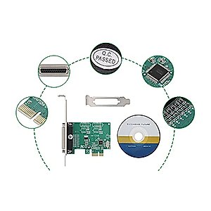 Wendry LPT Printer to PCI-E Parallel Printer Card, Parallel Port DB25 Express Card Converter Adapter, Pci-express's 25/s Full Duplex Channel,1.5 Mbyte/S,for Win98SE/ME/2000/XP/Vista/Win7/Win8/Win10