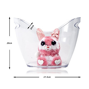 2 Pack 4L Large Capacity Beverage Tub Oval Storage Bucket,Ice Buckets for Parties Plastic Wine Bucket, Beer Bucket, Like an Ice Bucket JENIGH JEWEL， Transparent