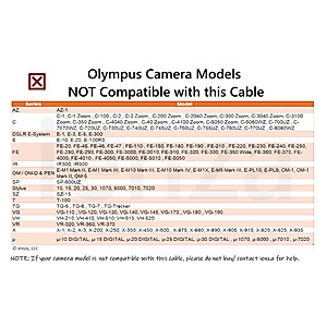 USB Data File Picture Transfer Charger Charging Wire Cord Cable CB-USB5 CB-USB6 CB-USB8 for Olympus Tough TG-830 TG-630 TG-860 TG-870 & Select Stylus (See Product Details & Pictures Before Buying)