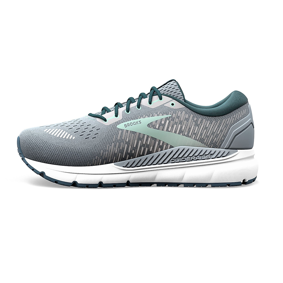 Brooks Women's Addiction GTS 15 Supportive Running Shoe - Grey Navy Aqua - 7