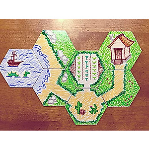 Apostrophe Games Hexagon Board Game Tiles – 20Pcs Large Game Board Pieces Blank Game Board Chits, Same Size as Settlers of Catan – Create Your Own Custom Tiles