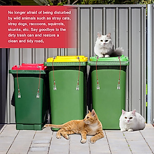 Anglecai Trash Can Lock 4 Pack, Garbage Can Lock for Animals Stop from Rummaging Heavy Duty Trash Can Lid Lock Universal Metal Lid Lock for Outdoor Garbage Cans with Nylon Coated Wire Rope