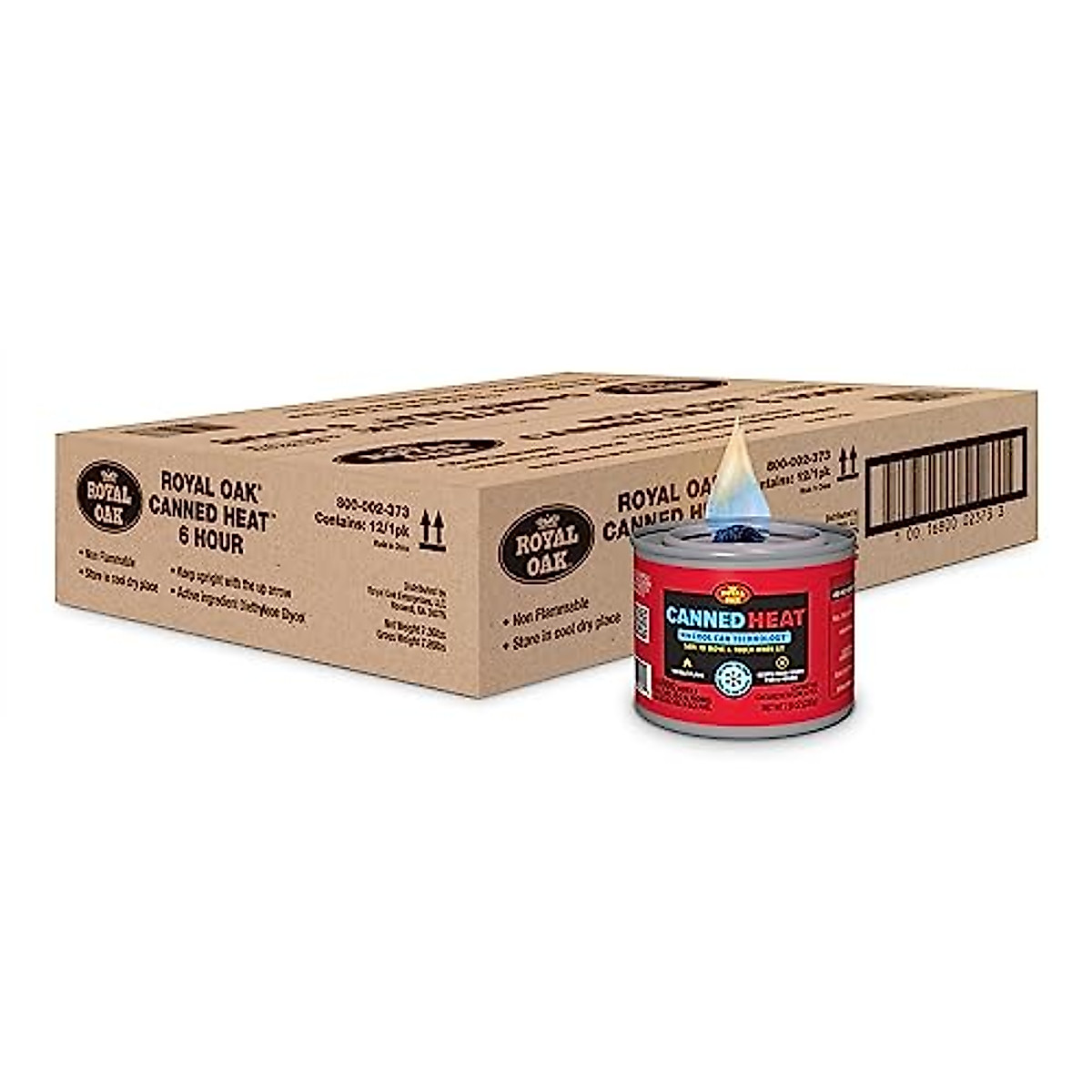 Royal Oak Canned Heat 12 Pack 6 Hour Fuel, Easy Open, Resealable, Non-Drip, for Food, Chafing Dishes, Buffet Burners, Parties, Weddings, BBQs, Small, Red
