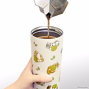 mofusand Vacuum Double Layer Carry Tumbler, 15.2 fl oz (430 ml), Fruit Nyan, Handle Included, Mug, Hot and Cold Insulated, Cute, Cat 53-2186