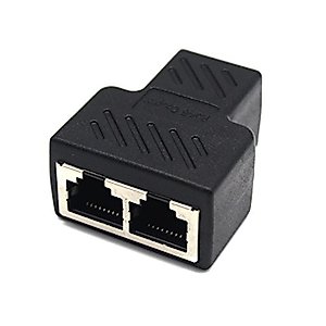 MOTONG RJ45 Splitter Adapter 1 to 2 Dual Female Port CAT 5/CAT 6 LAN Ethernet Socket Splitter Connector Adapter