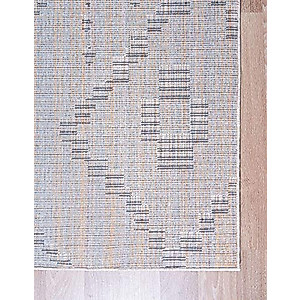 Unique Loom Morocco Collection Tribal, Southwestern, Bohemian Area Rug, 9' 0" x 12' 0", Ivory/Black