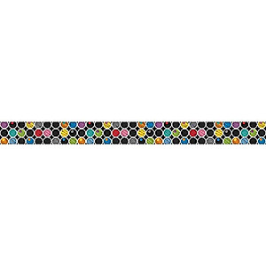 Carson Dellosa 36 Ft Straight Colorful Chalkboard Bulletin Board Borders, 12 Double-Sided Zig Zag and Polka Dot Border for Classroom Bulletin Boards