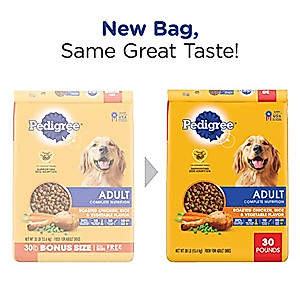 Pedigree Complete Nutrition Adult Dry Dog Food Roasted Chicken, Rice & Vegetable Flavor Dog Kibble, 30 lb. Bag