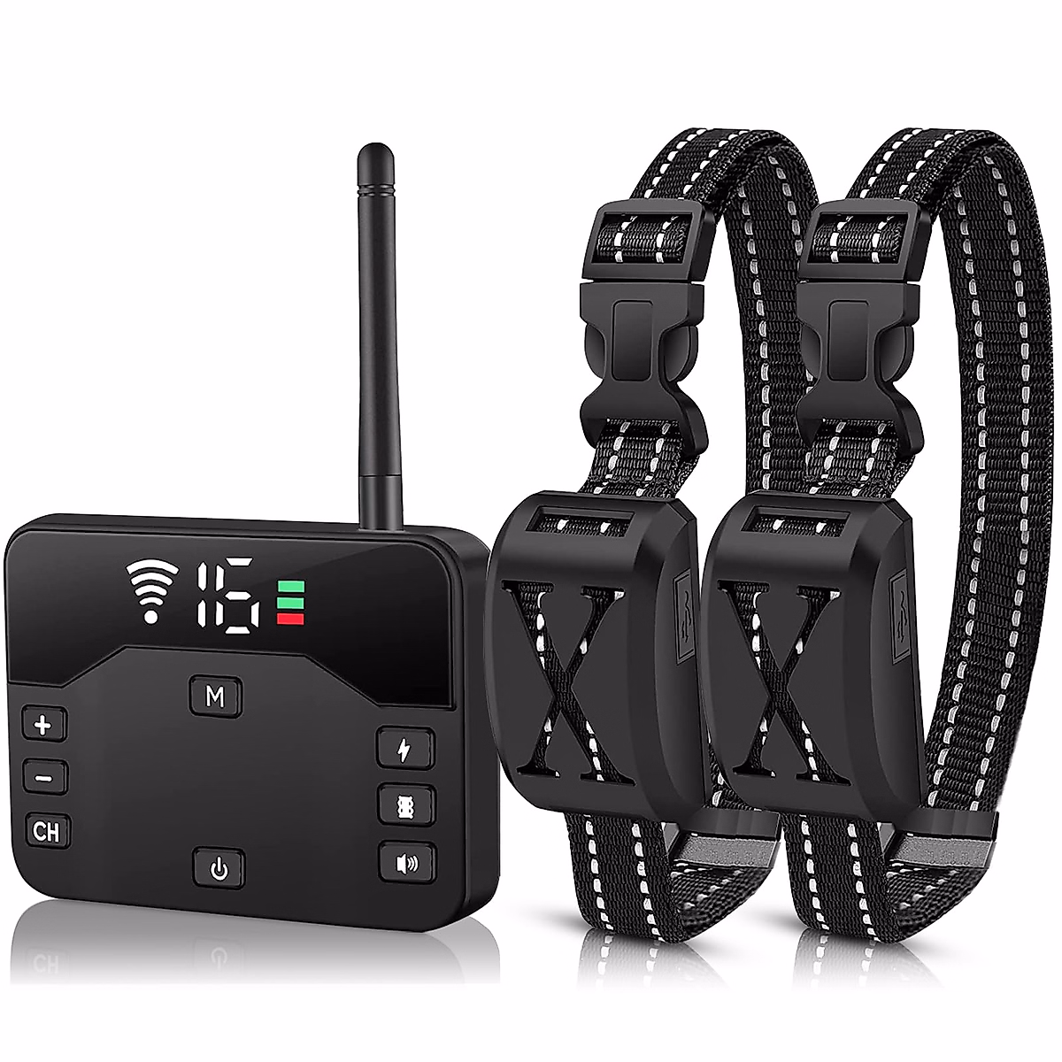 Rivulet Wireless Dog Fence System Electric Dog Fence Training Collar w/Remote 2-in-1, Dog Containment Fence Wireless, Adjustable Vibration & Shock, Rechargeable Pet Fence for Small Medium Large Dogs