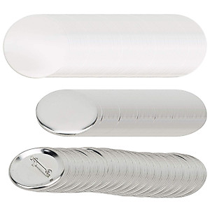 100 Sets Blank Button Making Supplies, DIY Pin Back Button Parts for Button Maker Machine Round Badge Pin Button, Includes Metal Cover, Plastic Button Back Cover, Clear Film(56mm/2.2in)