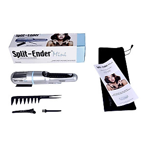 Split-Ender Mini - The Original Cordless Split End Hair Trimmer Automatic 3 AAA Battery Home Care Clipper 2-in-1 for Dry Damaged Splitting Broken Brittle Straight Curly Frizzy Beauty Styling - Blue