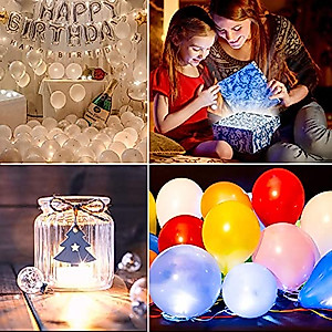 Aogist 100pcs White LED Balloon Light,Tiny Led Light Mini Round Led Ball Lamp for Paper Lantern Balloon,Indoor Outdoor Party Event Fun Halloween Christmas Party Wedding Decoration Supplies