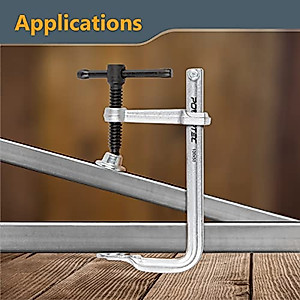 POWERTEC 71598 4 Inch Heavy Duty F Clamp, 4-3/16 Inch x 2 Inch Throat F Style Bar Clamps for Woodworking, 480 lb Capacity each – 2 Pack