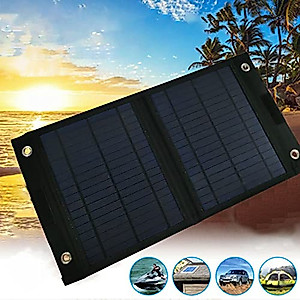 Amikadom #fM9a35 Portable Bi-Fold 25W Solar Panel Folding Solar Battery Electric Car Charger with Dc Plug 12V5V USB