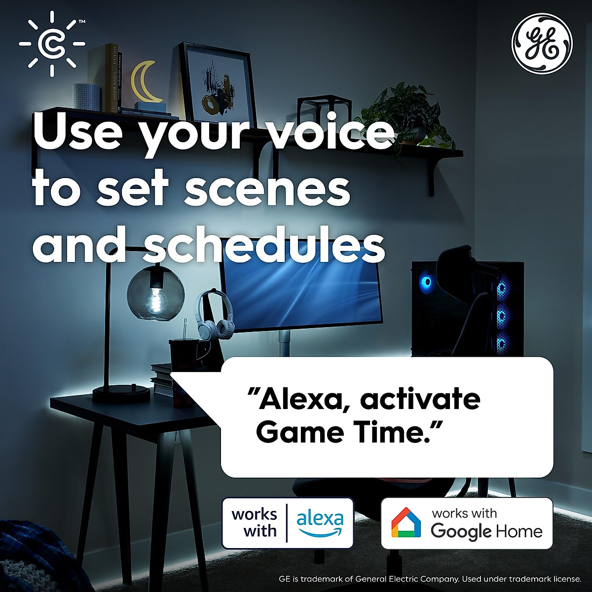 GE CYNC Smart LED Light Bulbs, Color Changing Lights, Bluetooth and Wi-Fi Lights, Works with Alexa and Google Home, A19 Light Bulbs, 2 count (Pack of 1)