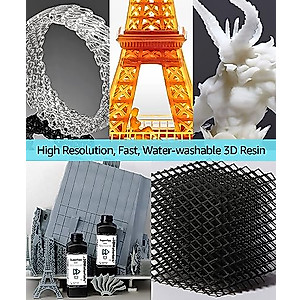 3DMaterials SuperFast 3D Printer Resin Water Washable, 0.6 sec 50um Printing, Made in Korea (1000g, Dark Grey)