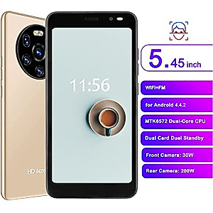 Mate40 Pro Unlocked Cell Phone Factory Unlocked Android Smartphone, 5.45in HD Full Screen 512MB ROM 4GB RAM 3G Dual SIM Unlocked Smartphones for Android 4.4.2 Face Unlock Ultra Slim Lightweight