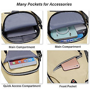 MOSISO Sling Backpack, Multipurpose Crossbody Shoulder Bag Travel Hiking Daypack, Beige, Medium