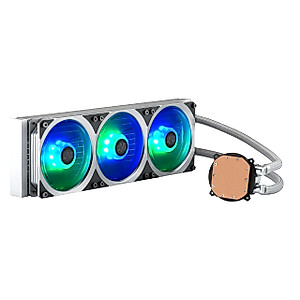 Cooler Master MasterLiquid ML360P Silver Edition Liquid Cooler, All-in-One (AIO) Liqiod Cooler, 360mm Radiator, 1 x 360mm PWM SF360R ARGB Fan, Integrated Fan Frame Design, Aluminum Pump Cover