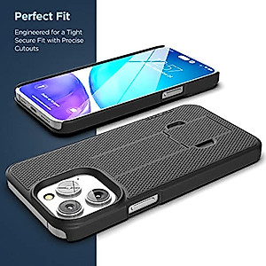 Encased DuraClip Holster Designed for iPhone 14 PRO Case with Belt Clip and Kickstand (Matte Black)