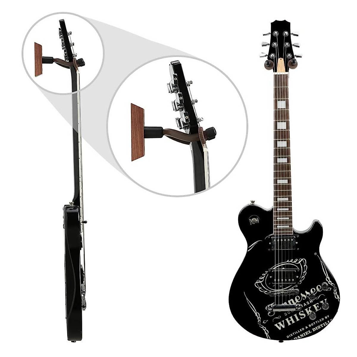 Neboic 3 Pack Guitar Wall Mount, Wood Guitar Wall Hanger, Guitar Hook, Guitar Accessories for Acoustic Electric Bass Guitar Ukulele Banjo Mandolin