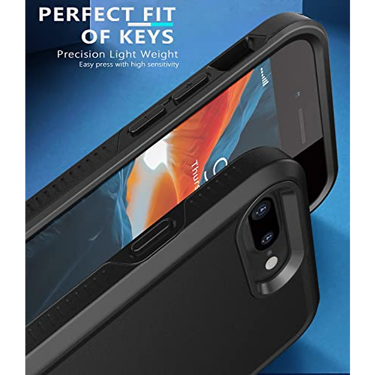 Dewfoam for iPhone 8 Plus/iPhone 7 Plus Case, Protective Shockproof Phone Cover Case para for iPhone 8plus / iPhone 7 Plus Black