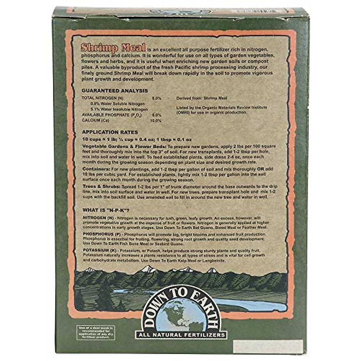 Down to Earth All Natural Shrimp Meal Fertilizer Mix 6-6-0, 2 lb