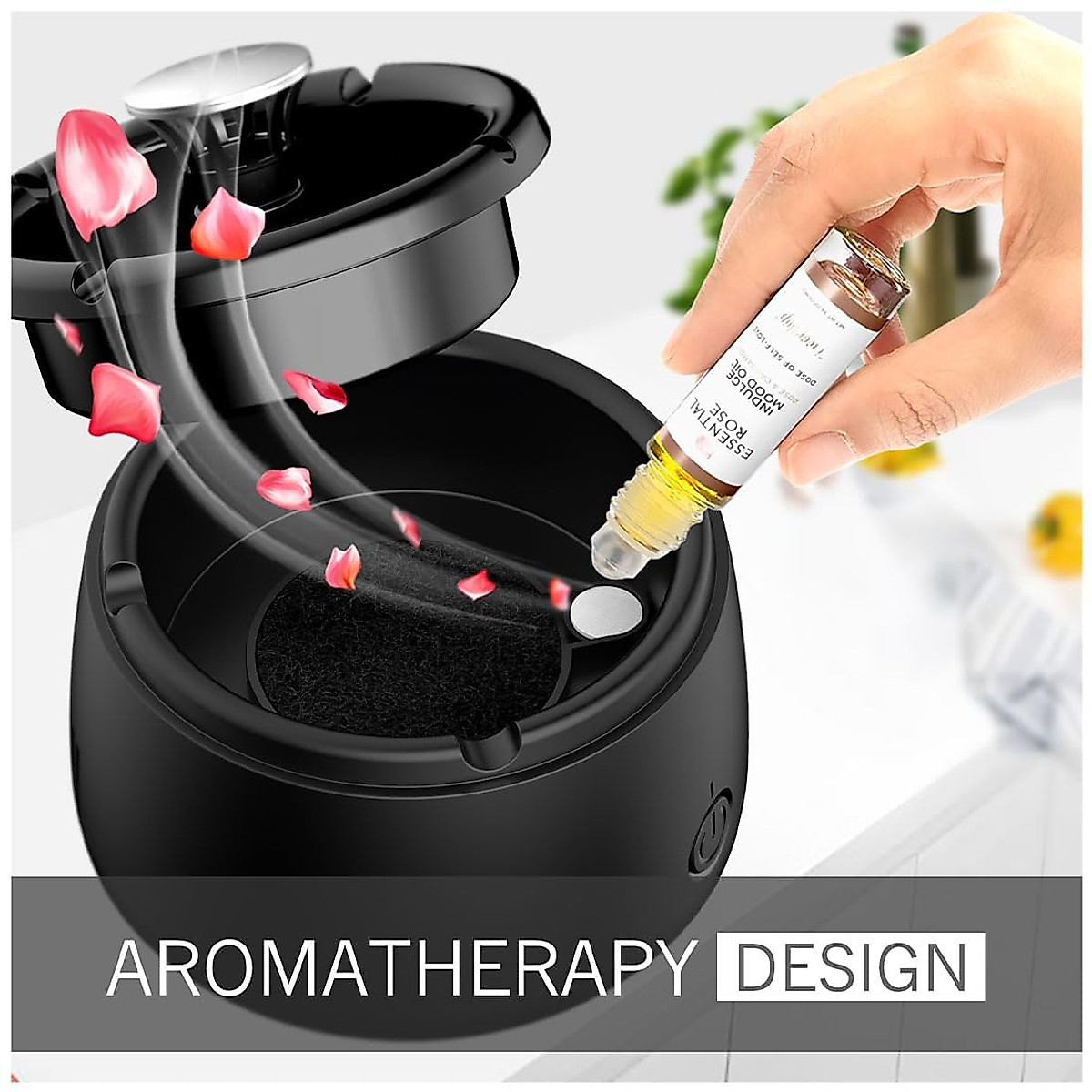 GESPERT Smokeless Ashtray, Clean Air Ashtray Unique Present for Men, Grandpa Rechargeable Ashtray for Home Car Indoor Office Black