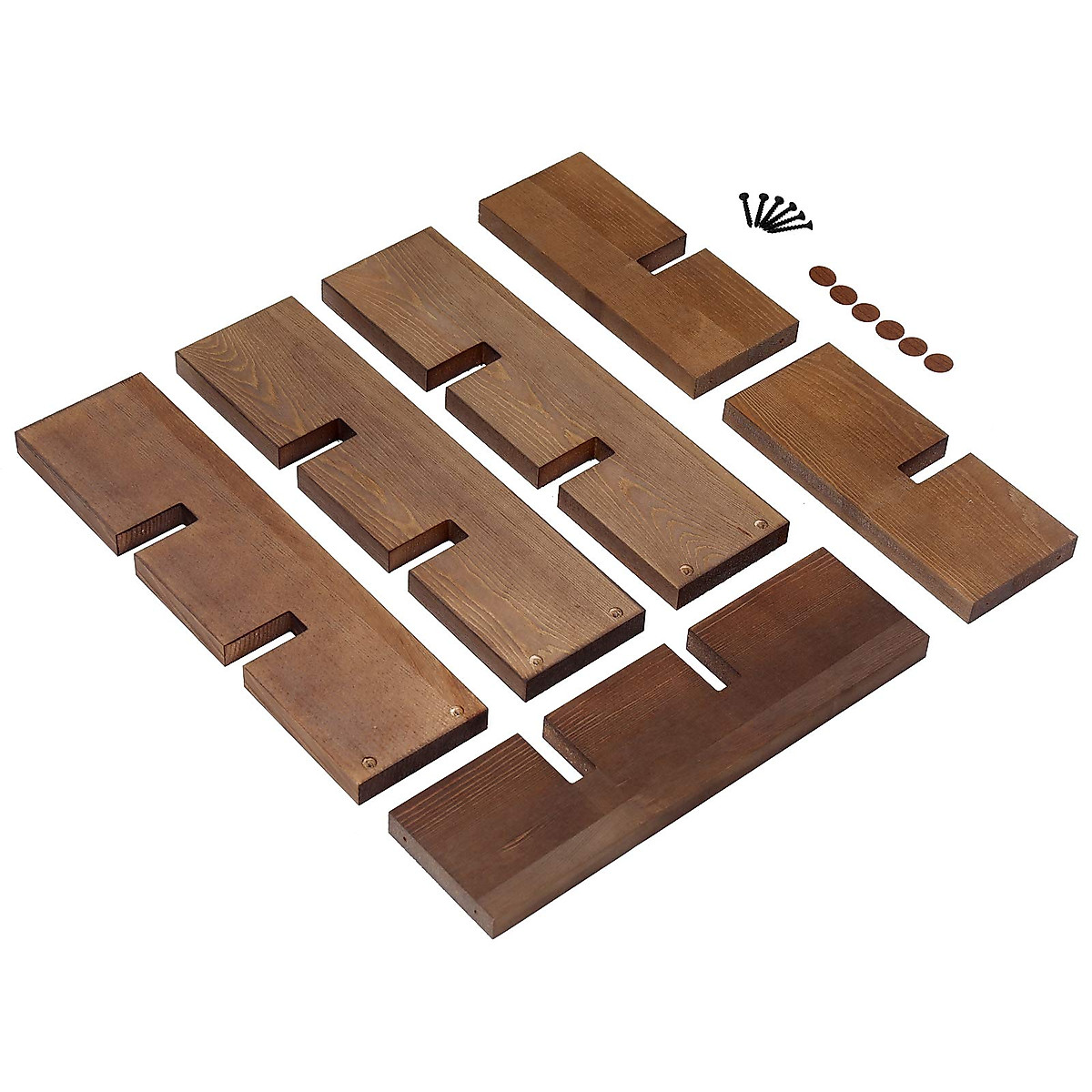 WELLAND Wood Countertop Wine Rack, Rustic Tabletop Wine Holder, 7 Bottle Wine Holder, Minimal Assembly Required | 21.25" W x 4" D x 11.5" H