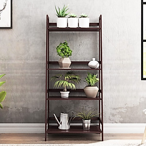 SogesHome Bamboo 4 Tier Bookcase, Multi-Functional Book Shelf Storage Rack, Plants Stand Display Shelf, Brown