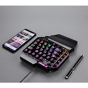 Archuu Wireless One-Handed Mechanical Keyboard,35 Keys RGB Gaming Keypad,Colorful Backlit USB Wired Gaming Keyboard,Single Hand RGB Mechanical Gaming Keyboard,Multicolor