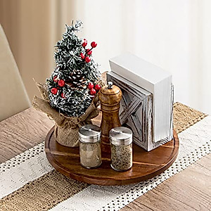 ANBOXIT Lazy Susan Organizer for Table, 12 Inch Wooden Lazy Susan Turntable for Cabinet, Acacia Wood Turntable Kitchen Spice Rack (1 Pack)