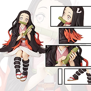 FOUONTOS Nezuko Kamado Ghost Slayer Figure Eat Rice Balls Series Action Figure Toys Collection Desk Decor Collection Toy (Onigiri Nezuko)