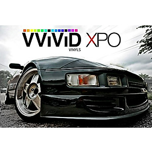 VViViD Black High Gloss Realistic Paint-Like Microfinish Vinyl Wrap Roll XPO Air Release Technology (1ft x 5ft)