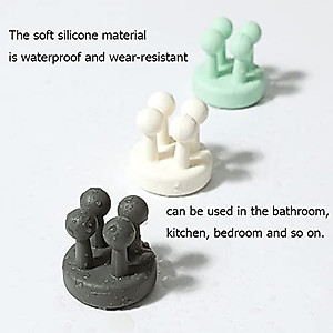 BATULNY 6 Pcs Silicone Hook Plug Cable Utility Hook Waterproof and Oilproof Hooks Self Adhesive Holder for Hanging Yellow Blue Green White