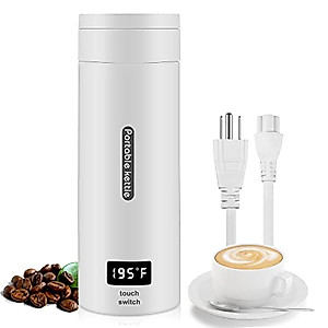 𝗨𝗽𝗴𝗿𝗮𝗱𝗲𝗱 Travel Portable Electric Kettle,380ML Small Mini Coffee Tea Kettle,One Cup Hot Water Maker with Auto Shut-Off,304 Stainless Fast Water Boiler with Four-Speed Temperature Adjustment