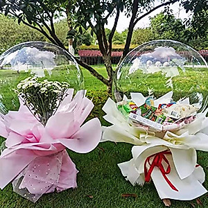 10Pcs Pre Stretched Extra Wide Mouth BoBo Balloons,30 Inch Large Clear Stuffing Balloons,Giant Transparent Balloons for Valentine's Day/Baby Shower/Christmas/Wedding/Birthday Party Decoration