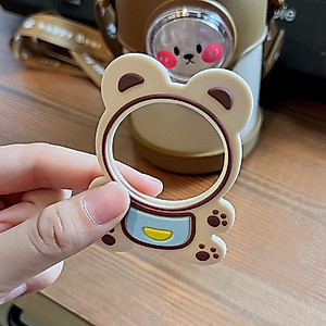 ZTGD Cute Insulated Water Bottle 500ml for Kid&Lady,Kawaii Thermos Cup with Straw,Hanging Rope&Cute Pattern,Stainless Steel Coffee Vacuum Thermos Bottle Keep Drinks Hot or Cold for Travel,School,Offi