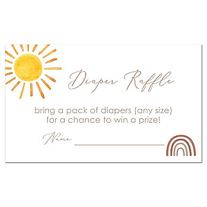 InvitationHouse 48 Boho Sunshine Baby Shower Diaper Raffle Tickets