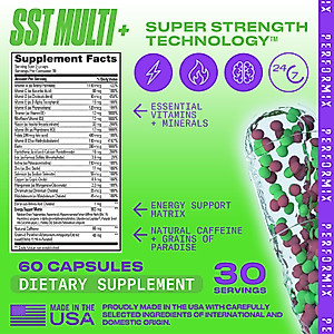 PERFORMIX - SST Multi+ Multivitamin - Natural Energy - Timed-Release - Immune System & Metabolic Support - Weight Goals - Caffeine, Biotin, Vitamin A, C, D, E, B6 & B12 - Women & Men - 60 Count