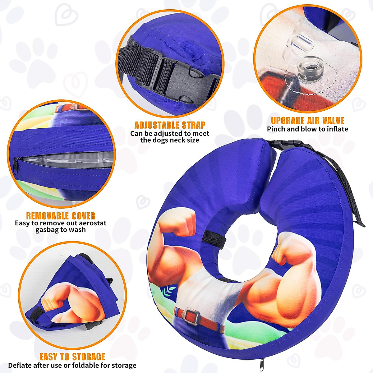XL Large Dog Cone Collar for Dogs and Cats Inflatable Dog Donut Collar for After Surgery Recovery Soft Dog Cone for Small Medium Large Dogs Does not Impede Vision