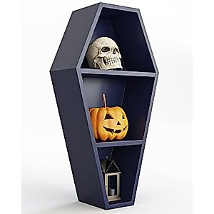MANNY'S MYSTERIOUS ODDITIES Coffin Shelf Spooky Coffin Decor Goth Shelf - Black Coffin Shelves All 14 by 7 Inches