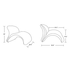 Manhattan Comfort Rosebud Mid Century Modern Wool Blend Living Room Accent Chair with Metal Frame, 30.3", Set of 2, Yellow