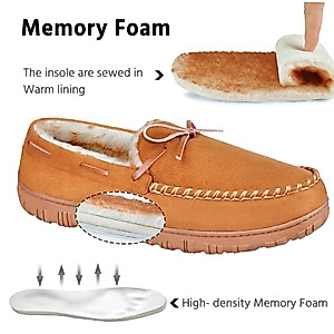 MIXIN Mens Slippers Indoor Outdoor Memory Foam House Shoes Anti-Slip Moccasins Slippers for Men
