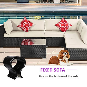 SUQ I OME Pack of 10 Outdoor Patio Garden Wicker Rattan Furniture Aligment Sofa Rattan Chair Fastners Clip Sectional Connector - Non Slip (1.74 inches,Small)