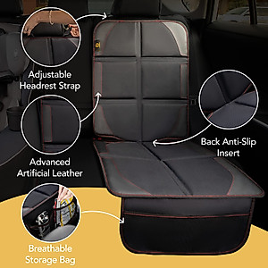 MARMEHS Car Seat Protectors, Car Seat Protector for Child Car Seat Indents, Dirt & Spills, Thick-Padded & Waterproof Seat Protectors for Vehicles, Universal Car Seat Protector with Pockets, 2 Pack